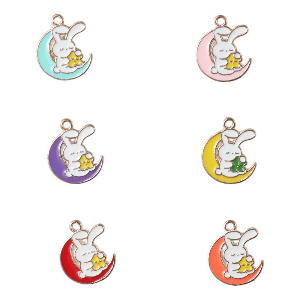 Mixed Colors Rabbit Moon Charms Rabbit Bunny Charms Jewelry Making | eBay