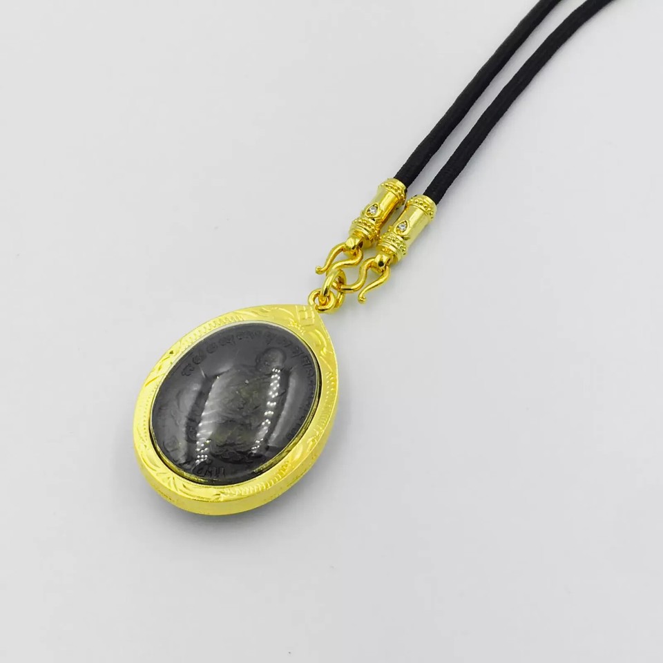 Phra LP Pat Pendant Gold Micron Plated Case Necklace Talisman Thai ...