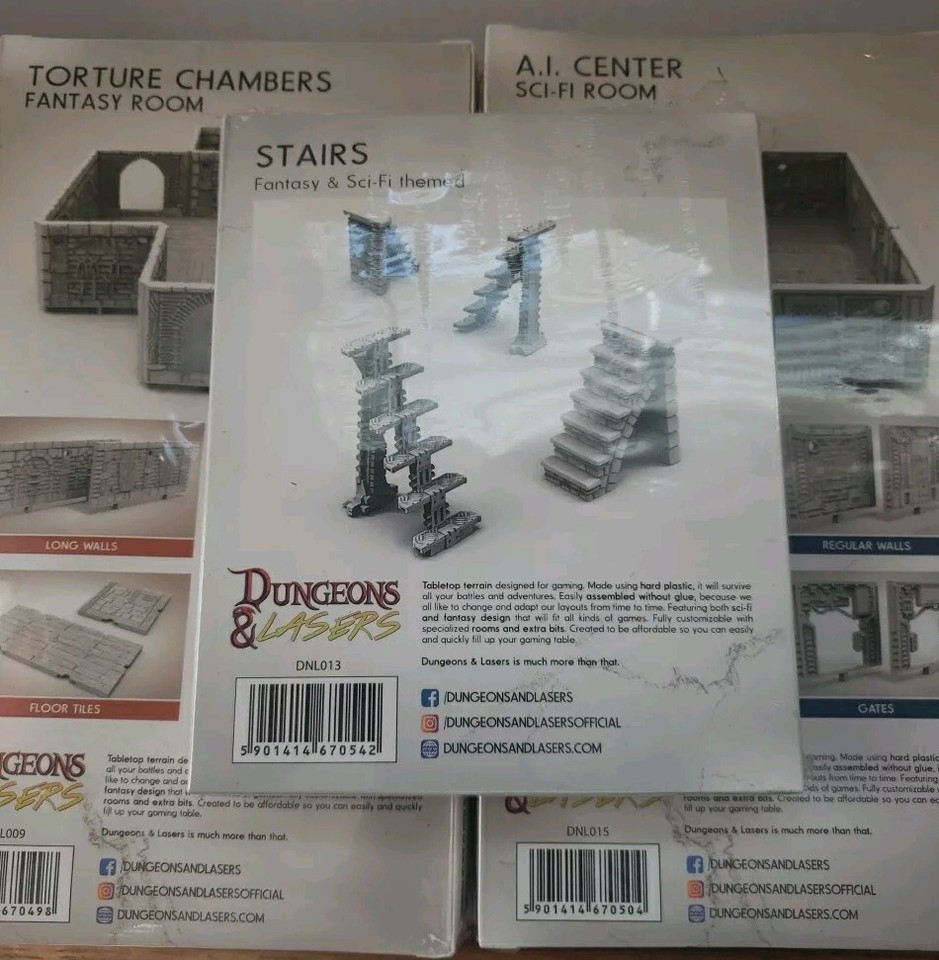 Dungeons & Lasers: Bulk Lot 6 Sets w/ Core Set, Sci-Fi Rooms & Stairs ...