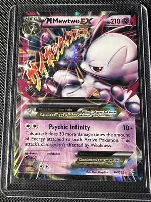 ULTRA RARE Mega M Mewtwo EX 64/162 XY Breakthrough Pokemon TCG Holo ...