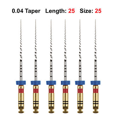 Rotary Files Root Canal File .04 25mm #25 "Red" 6/Pk Nickel Titanium ...