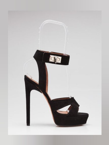 Givenchy Black Suede Platform Ankle Wrap Shark Lock Sandals 36.5 sz | eBay