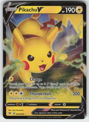 Pikachu V Ultra Rare SWSH04: Vivid Voltage 043/185 Pokemon | eBay