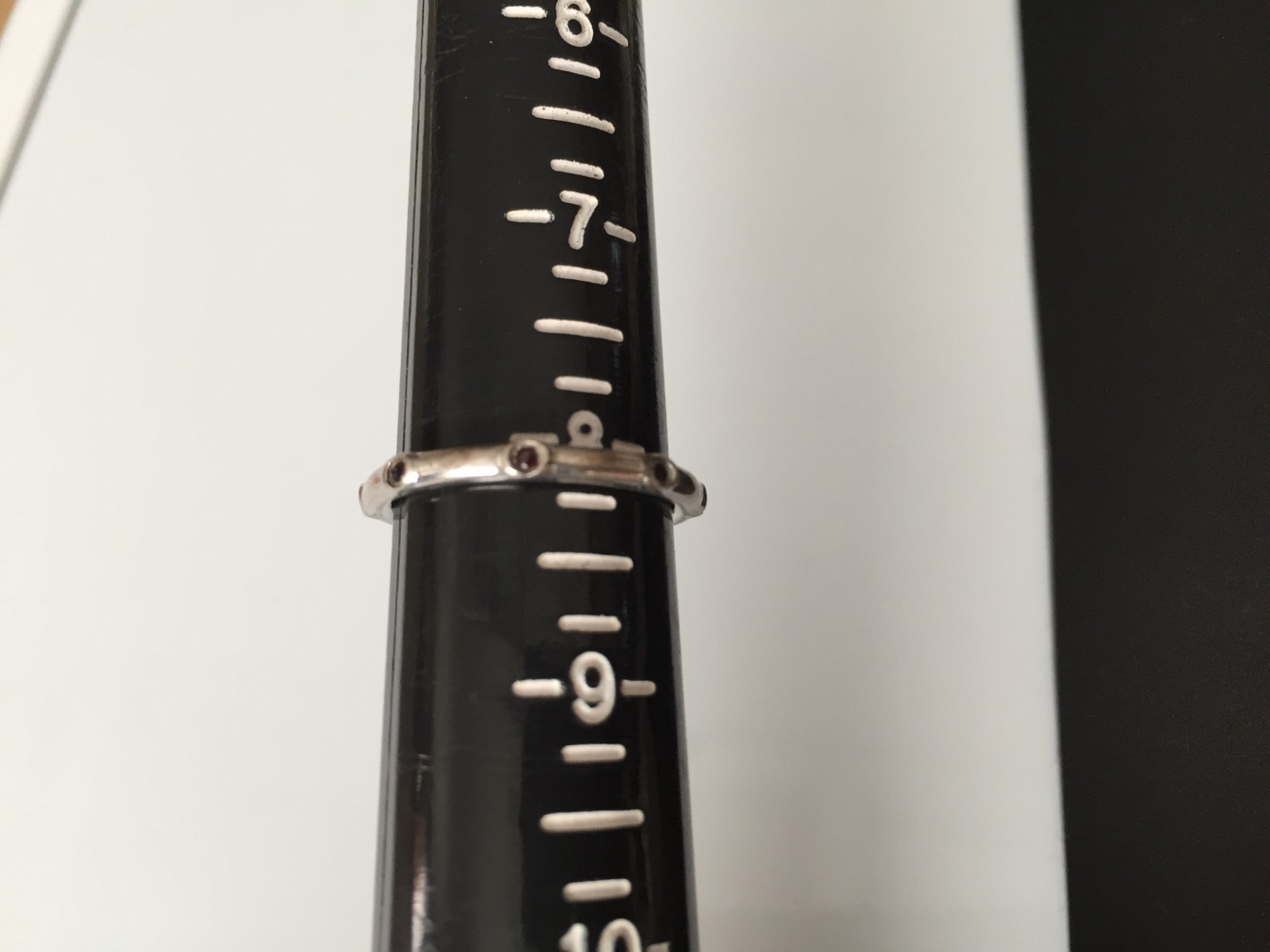 Vtg Ring MARKED QG 925 STERLING SILVER Size 8 Garnet Band Jewelry lot y ...