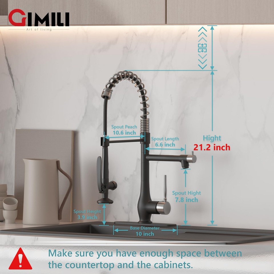 Kitchen Faucet with Pull Down Sprayer Single Handle High Pressure ...
