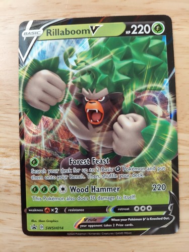 Rillaboom V SWSH014 -NM Promo Rare Pokemon Card | eBay
