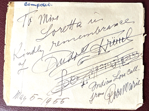 RUDOLF FRIML - CZECH COMPOSER - AUTOGRAPHED MUSICAL QUOTATION - 1955 | eBay