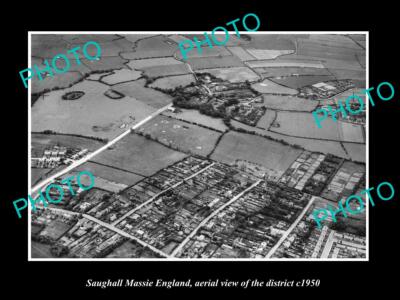 OLD 8x6 HISTORIC PHOTO SAUGHALL MASSIE ENGLAND DISTRICT AERIAL VIEW ...