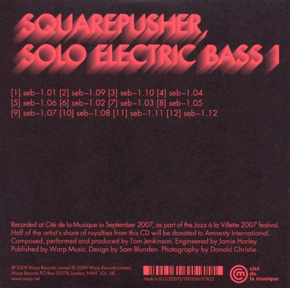 Squarepusher Solo Electric Bass 1 (CD) 801061017422 | eBay