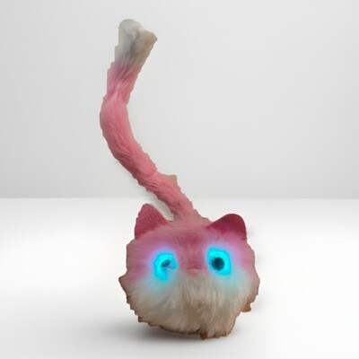 Pomsies Pink Cat Interactive Plush Light Up Glitter Eyes Sound 2018 ...