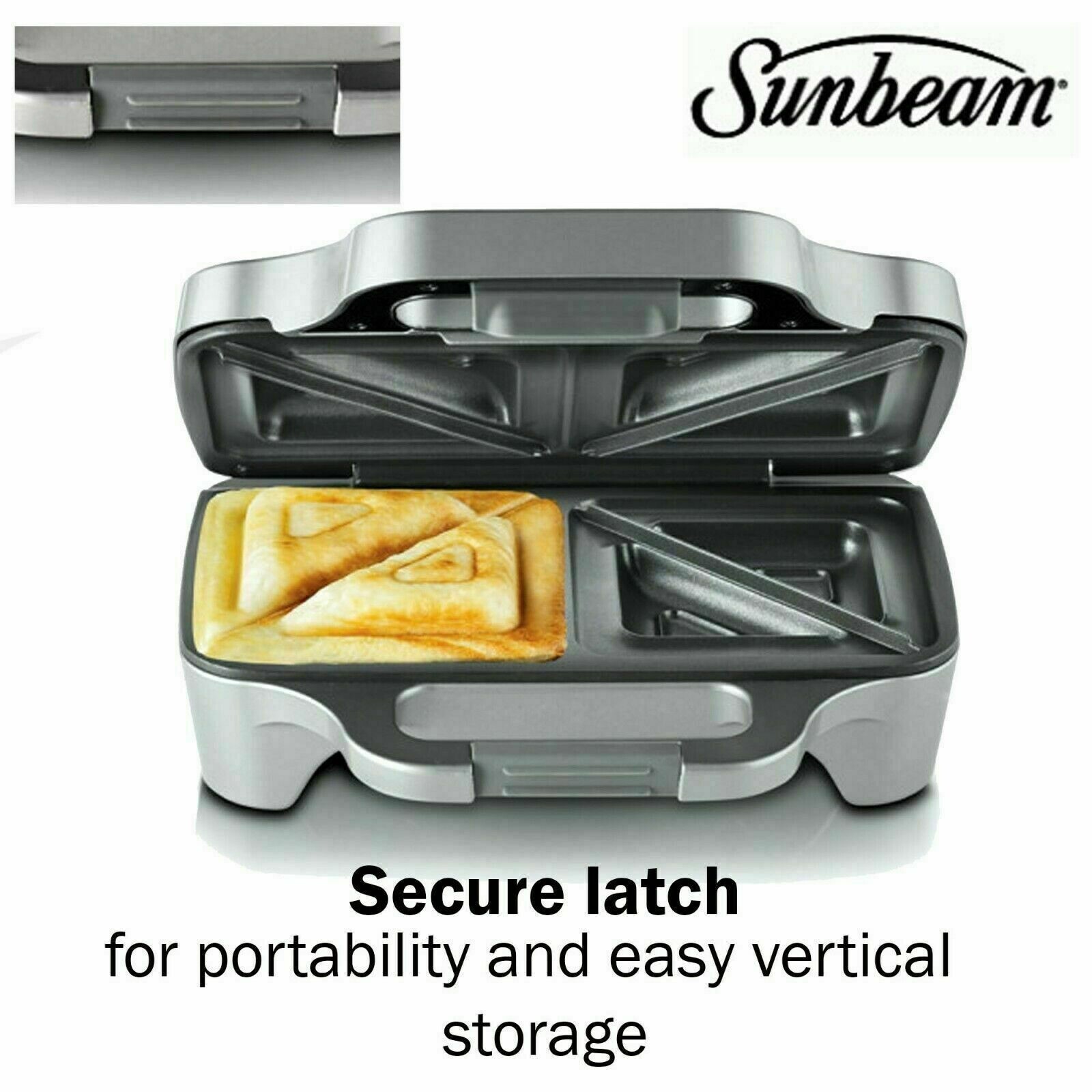 Sunbeam Toasted Sandwich Press Toaster Big Fill Toastie Large 2x Jaffle ...