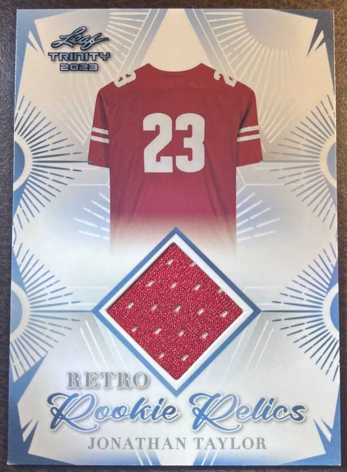 2023 LEAF TRINITY FB RETRO ROOKIE RELICS JONATHAN TAYLOR JERSEY COLTS ...