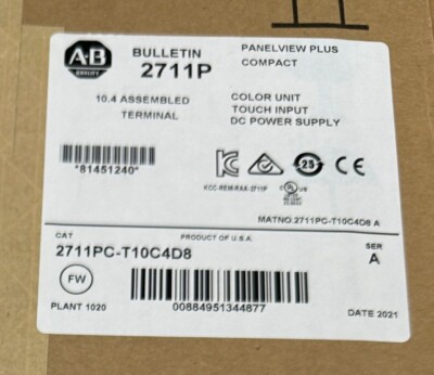 Allen Bradley 2711PC-T10C4D8 PanelView Plus Compact 1000 Terminal ...