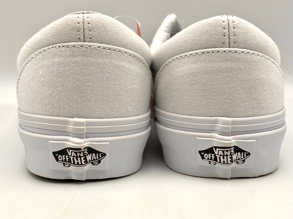 Vans 721356 Old Skool CANVAS Low Top Skate Sneakers Shoes WHITE Mens ...