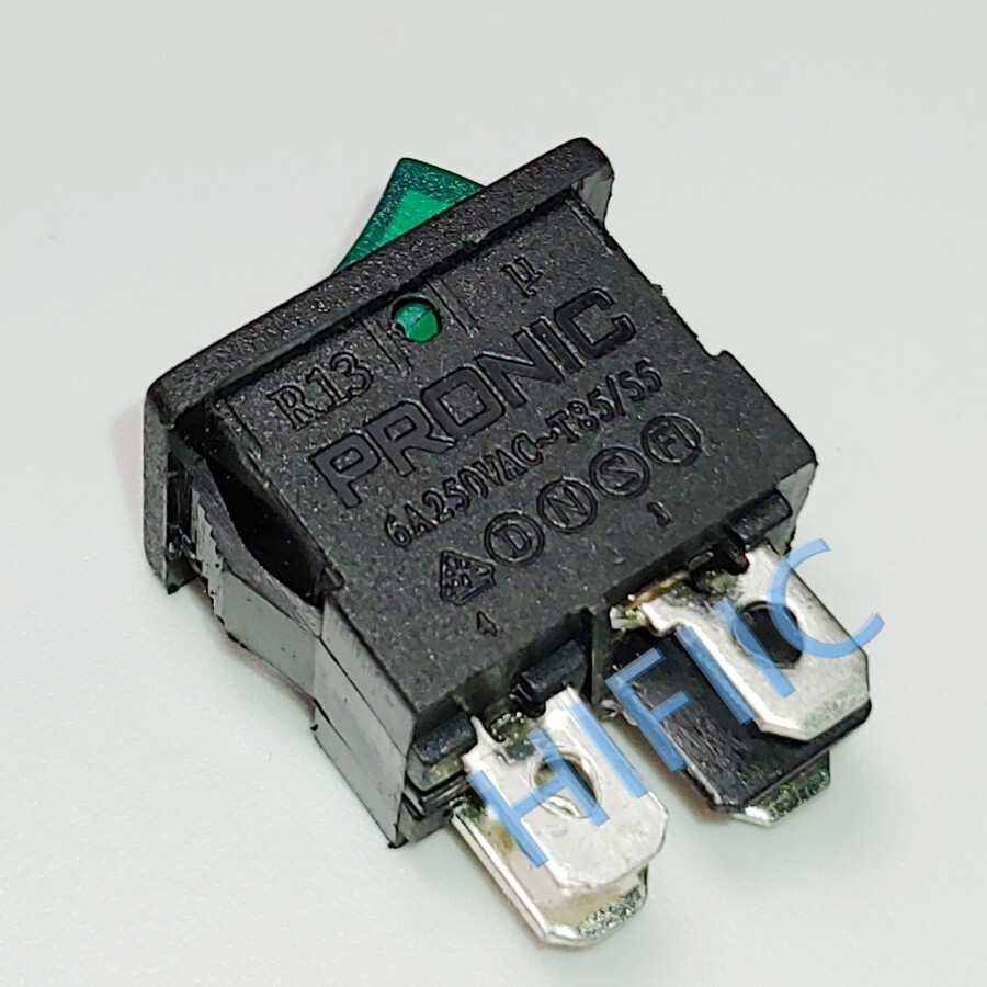 1PCS/5PCS PRONIC R13 Rocker Switch Green Lamp 4 Pins 5A/8A 250VAC 10A ...