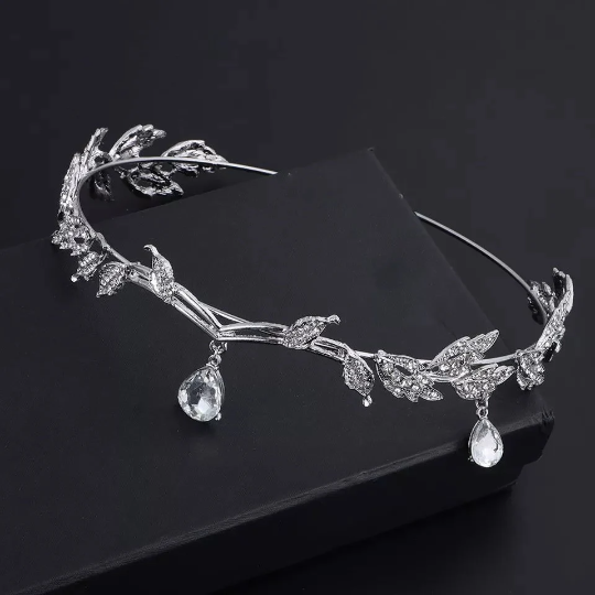 Crystal Silver Tiara Crown Princess Queen jewelry bridal gift prom ...