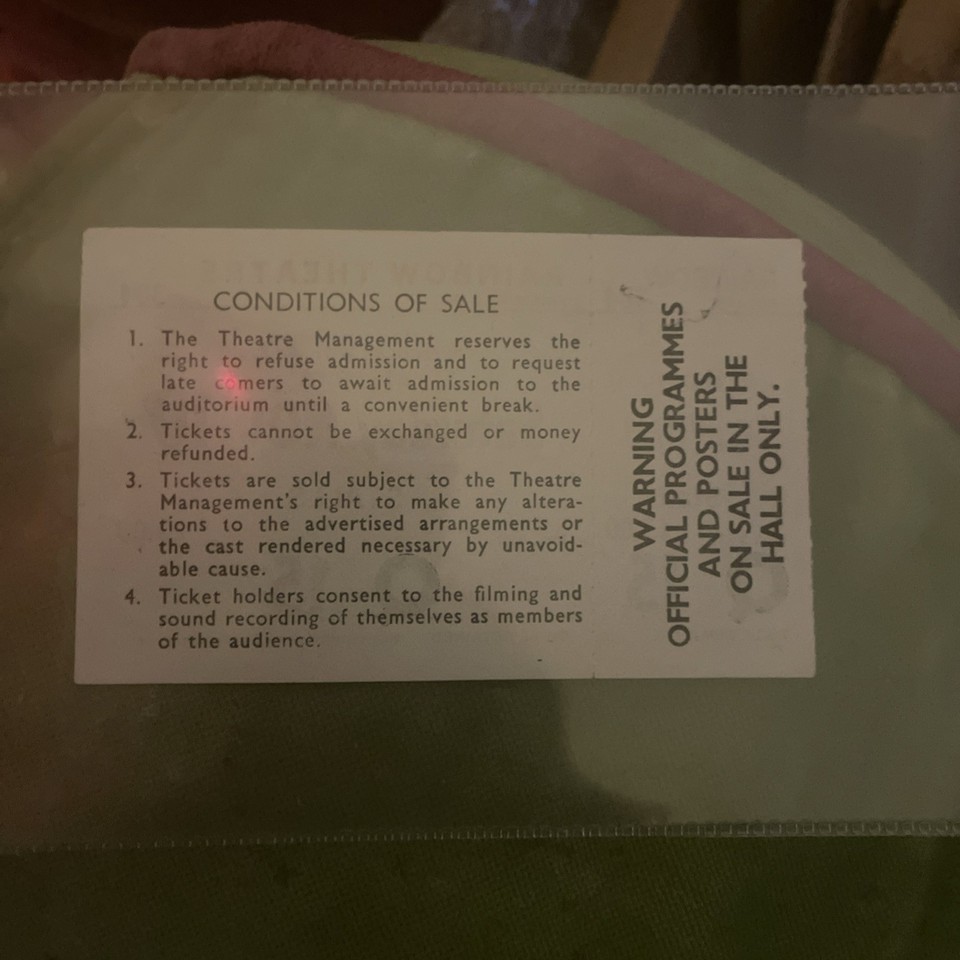 Joy Division Buzzcocks entire ticket Rainbow theatre 10 November 1979 ...