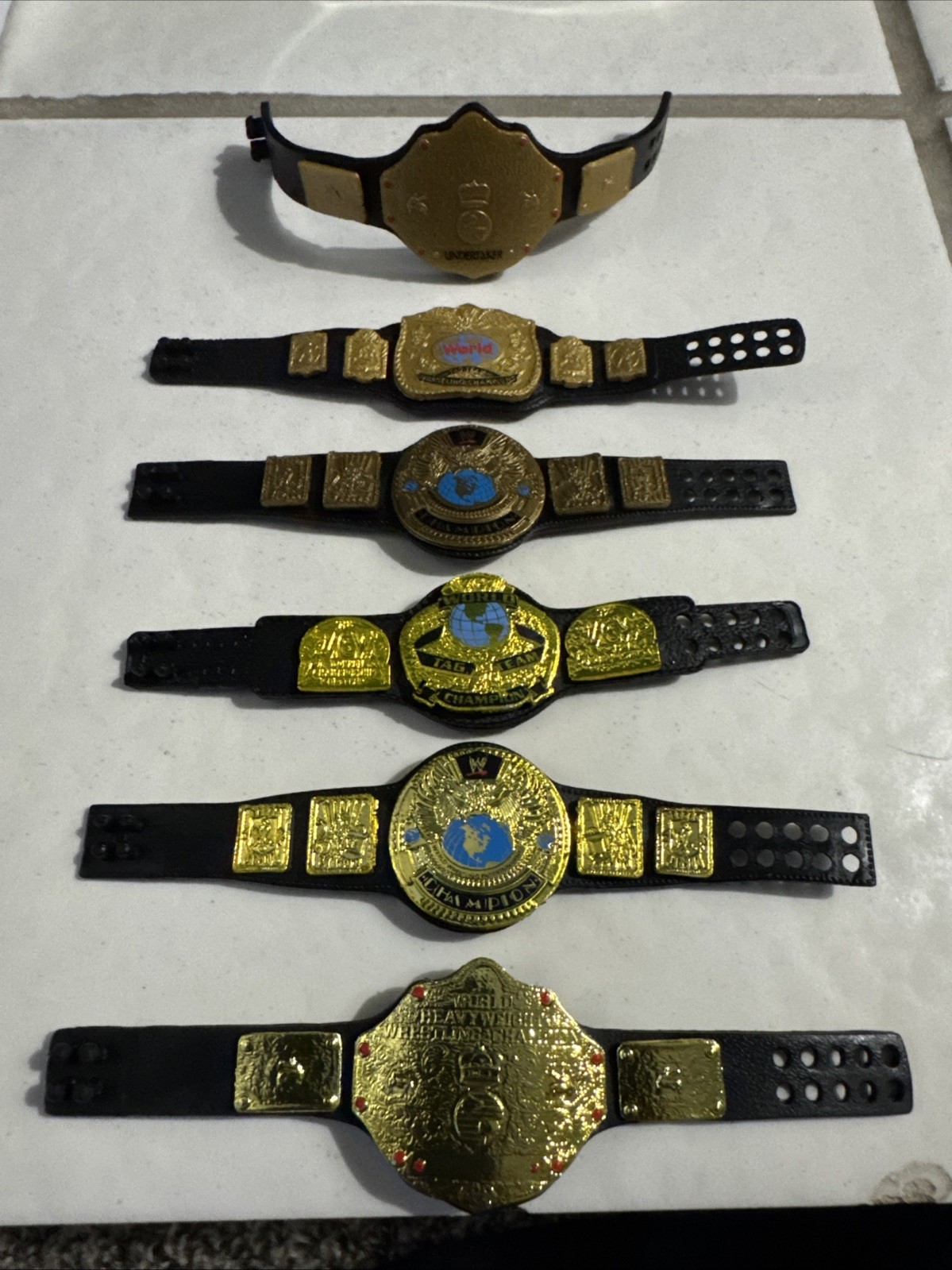 WWE Mattel Figure Championship Belts Lot Title Elite Basic Dull VAC ...