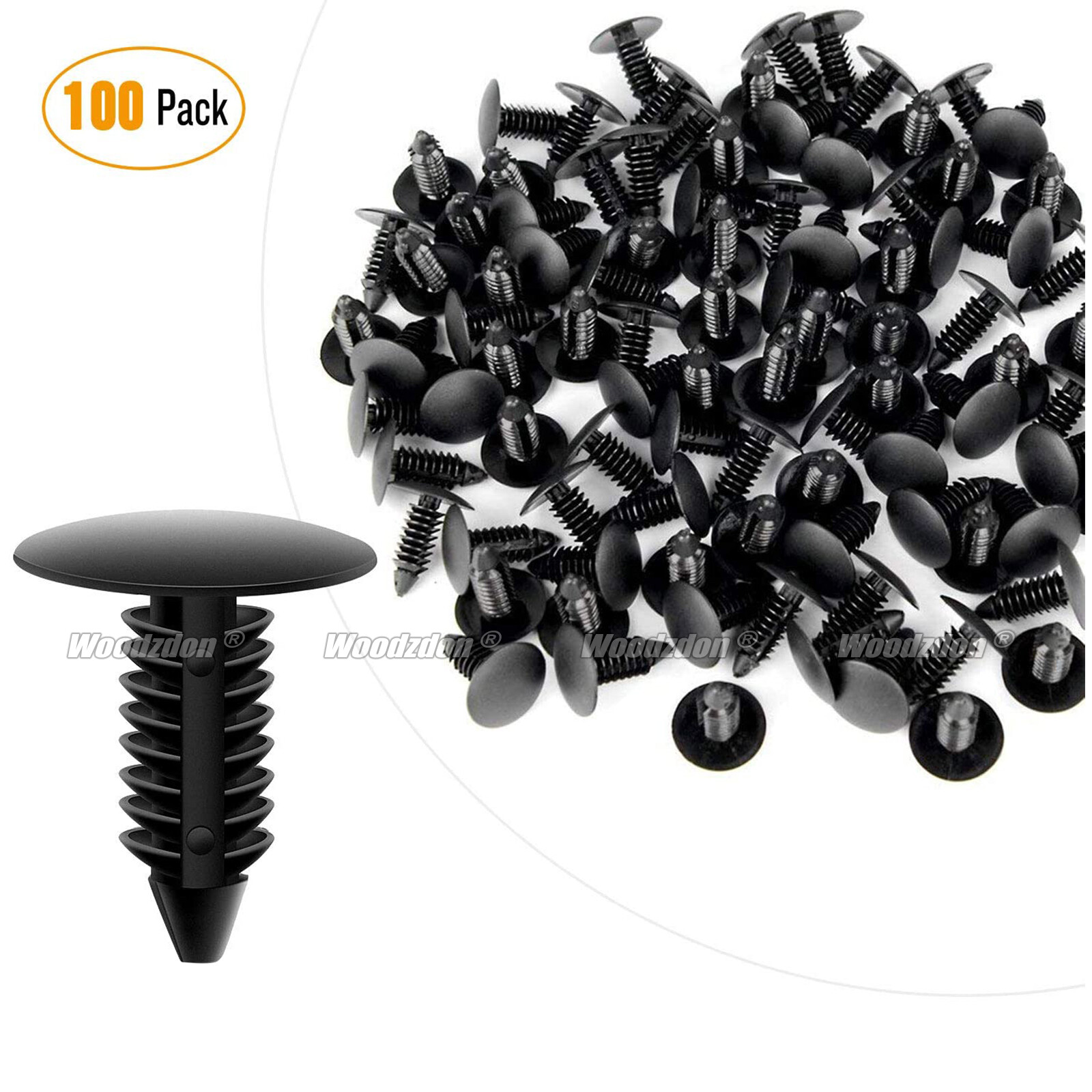 100x Plastic Clip Rivets Fastener 8mm Hole Dia for Car Auto Bumper ...