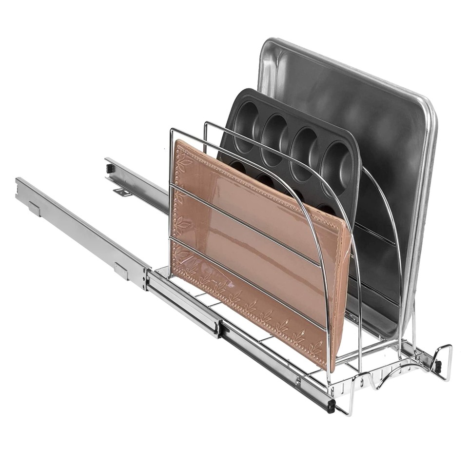 Pull Out Organizer For Cookie Sheet Cutting Board Bakeware And Tray ...