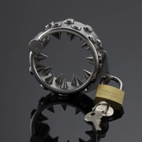 CBT Spike Ball Scrotum Stretcher Stainless Steel Chastity Device Lock ...