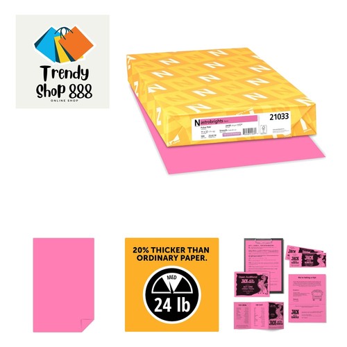 Astrobrights Color Paper, 11” x 17”, 24 lb/89 GSM, Pulsar Pink, 500 ...
