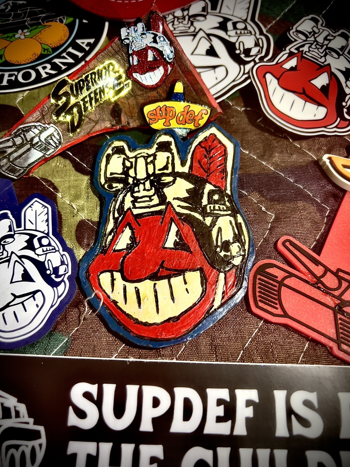 Custom Made SUPDEF Chief Wahoo Leather Patch One Of A Kind | eBay