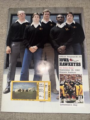 1982 Iowa Hawkeyes vs Iowa State Cyclones Football Program + 1 Ticket ...