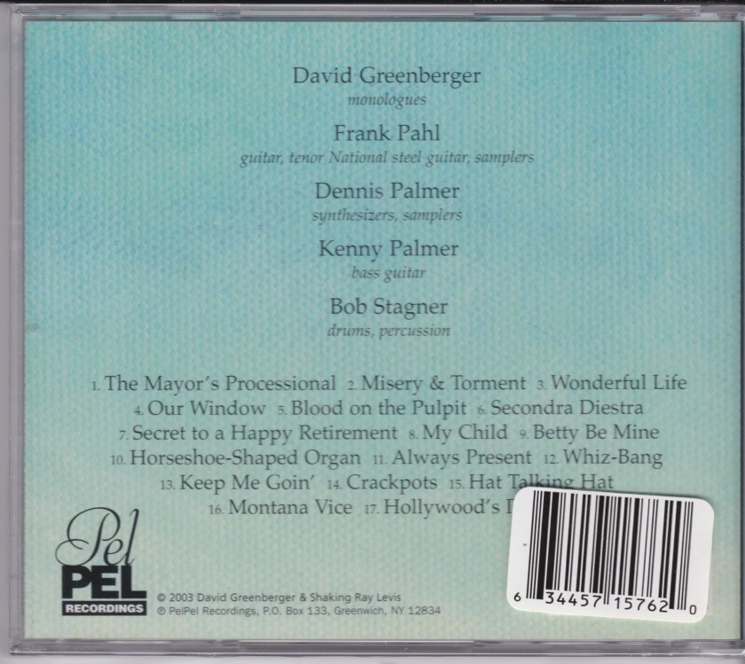 David Greenberger Shaking Ray Levis "Mayor Tennessee River" CD 2003 ...