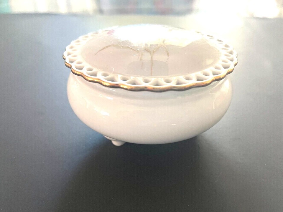 Vintage Porcelain Winrose Collection Vanity Jar with Lid Trinket Box ...