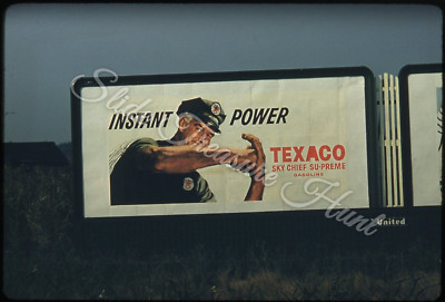 Texaco Gas Station Service Man Billboard Sign 35mm Slide 1950s ...