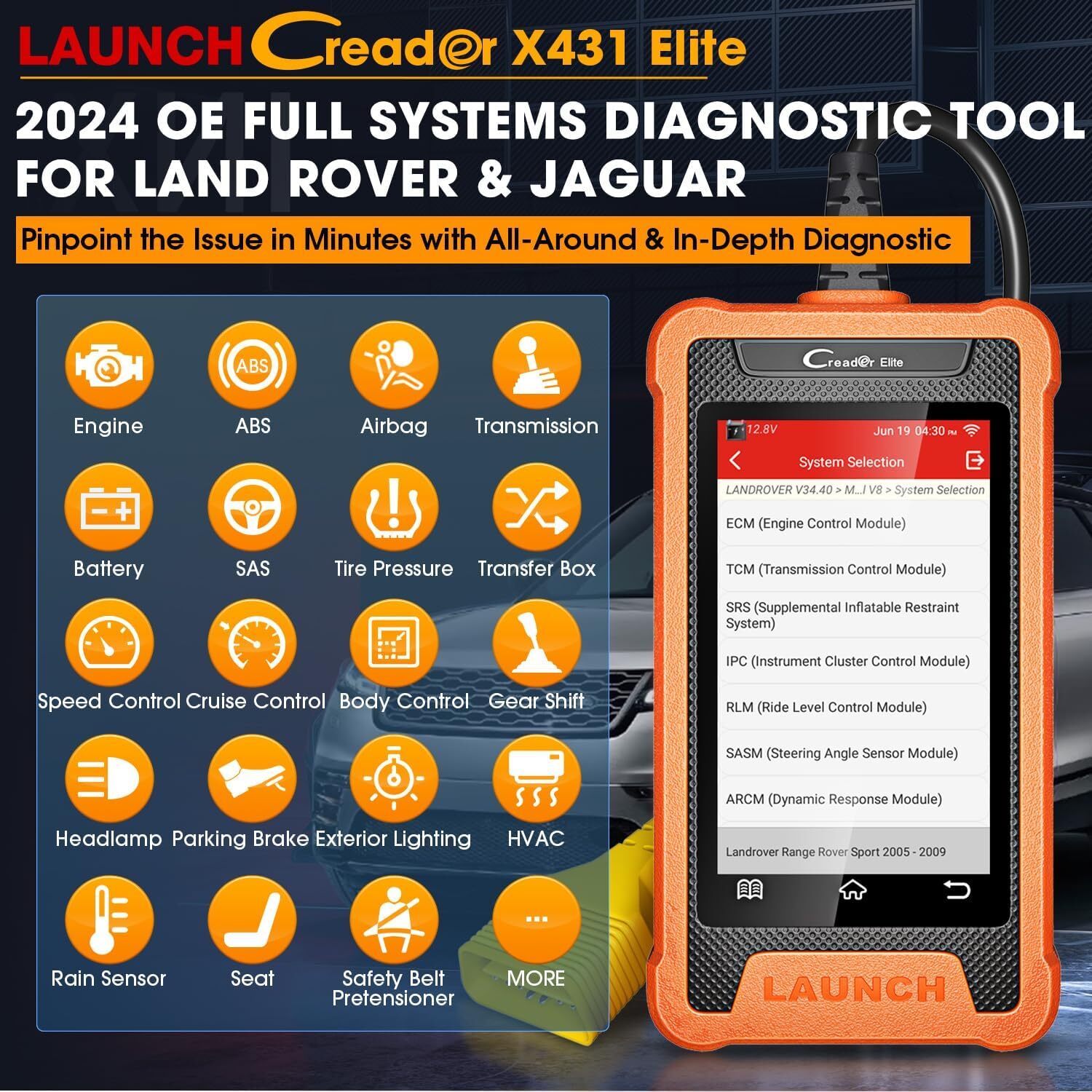 LAUNCH Creader Elite OBD2 Diagnosegerät Profi KFZ Scanner Für Land ...
