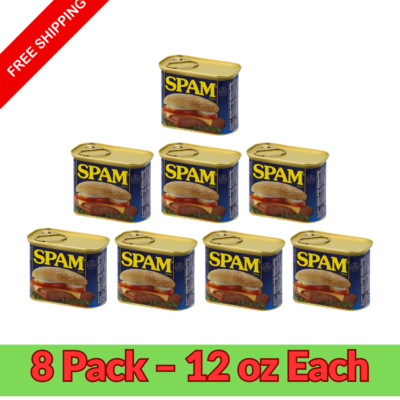 SPAM Classic Canned Meat 8 Pack – 12 oz Each, Shelf-Stable Protein ...