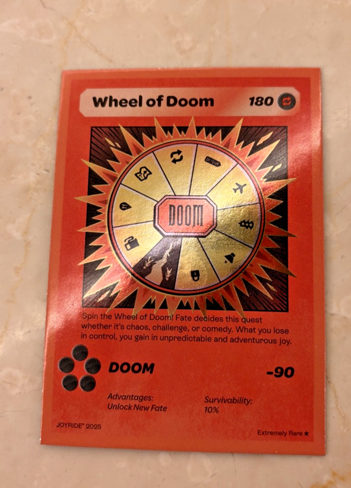 Wheel Of Doom 2% Chance Card Ryan Trahan Wheel Of Doom Box | eBay