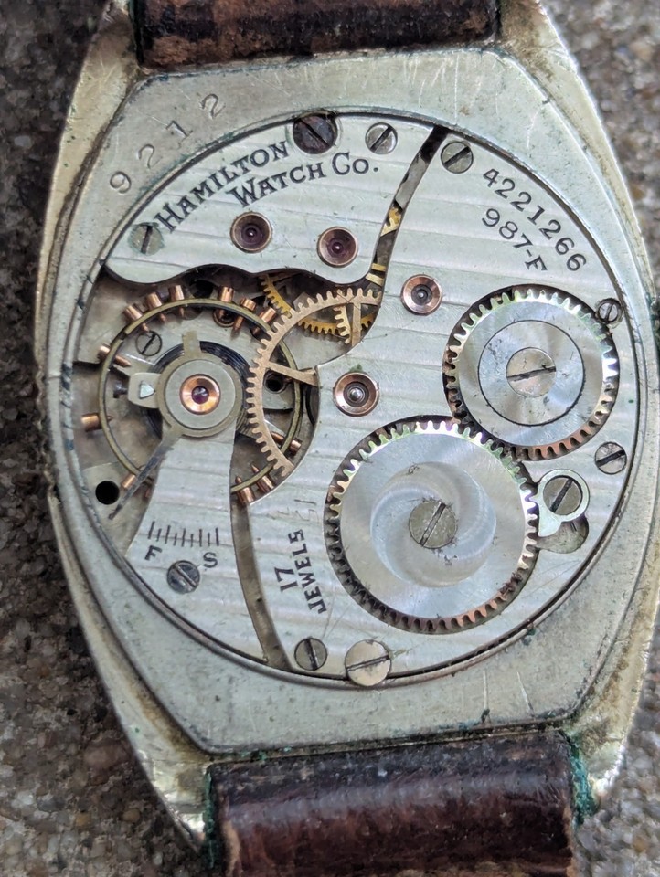 1930 HAMILTON Perry 14K WHITE GOLD GF Engraved MEN'S WATCH 987F 987 ...