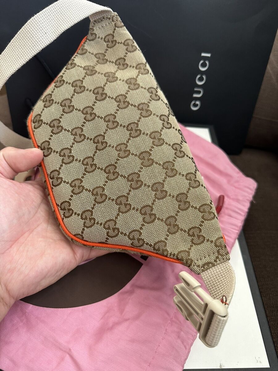 Gucci x The North Face Zip Belt Bag GG Canvas Leather Orange Gucci x The North Face Zip Belt Bag GG Canvas Leather Orange