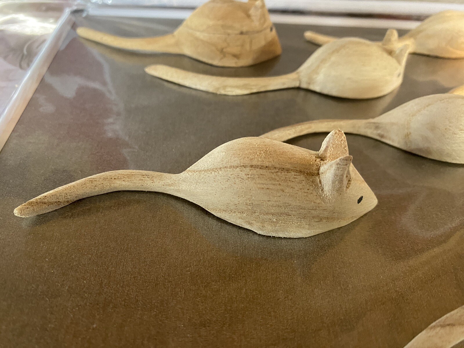 ChiselCraft (TEN) 10 Wooden Mice GRAINED NATURAL Wood Carvings Quality ...