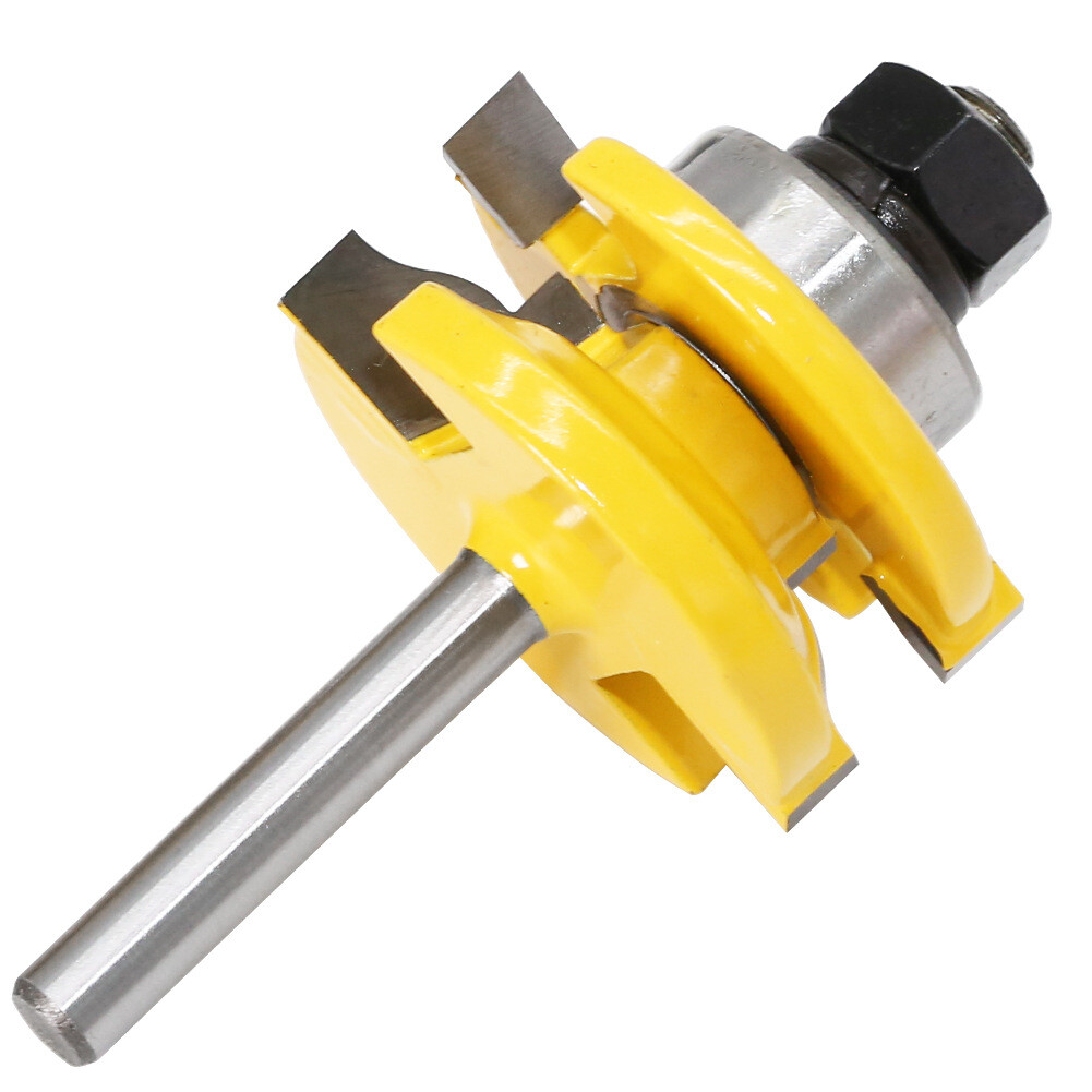 1/4inch 6.35mm Tongue Groove Router Bit Set 3-Teeth T-shape Wood ...