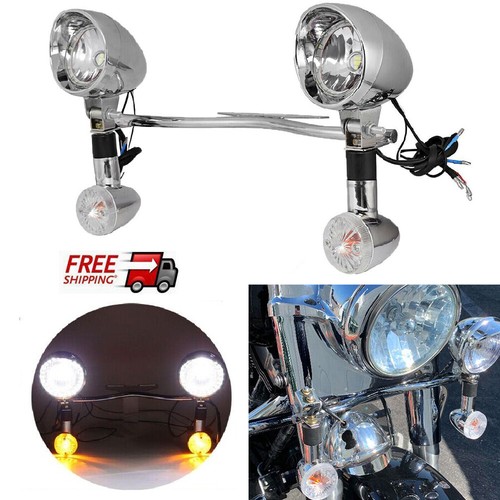 Chrome Fog Passing Turn Signal Light Bar Fit for Yamaha Road Star XV ...