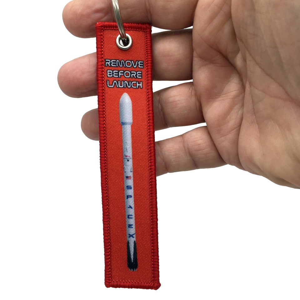 Red Spacex Keychain or Luggage Pull Remove Before Launch Replace After ...