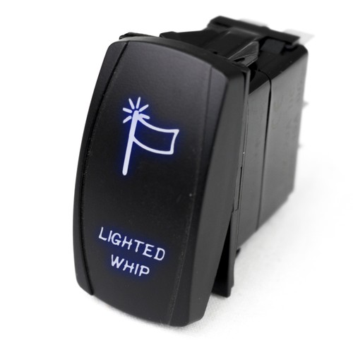 LED Rocker Switch with Blue Radiance Light - Lighted Whip | eBay