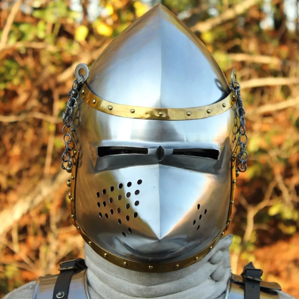 Crusader Helmet Late Middle Ages Pigface Bascinet Helmet - Historical ...