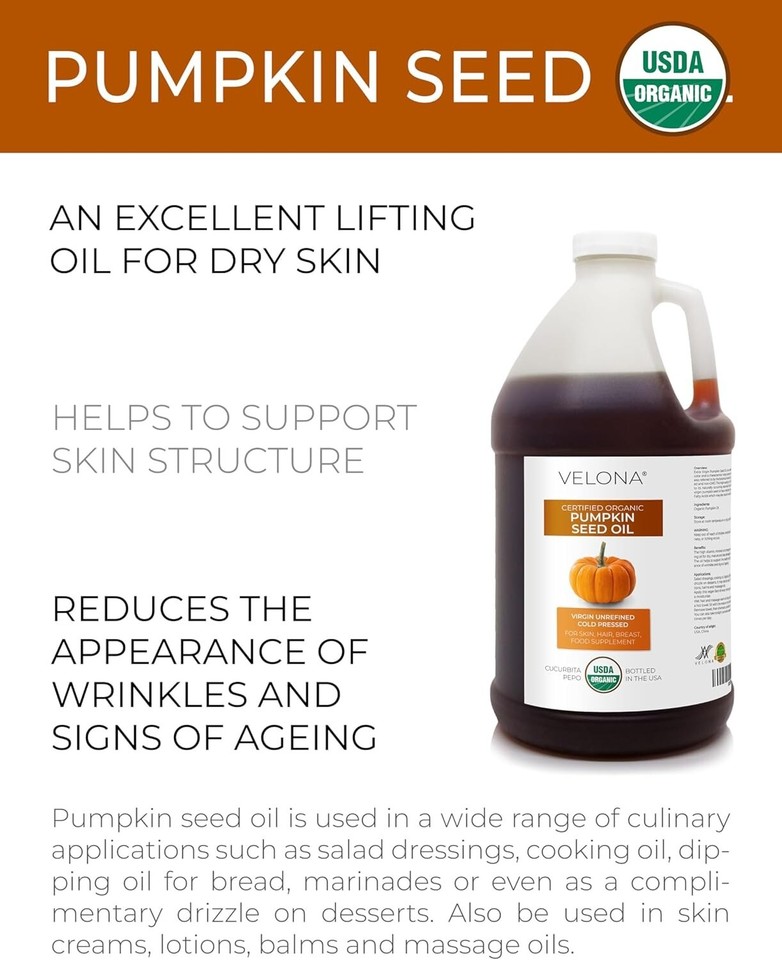 Pumpkin Seed Oil USDA Certified Organic - 64 fl oz | 100% Pure and ...