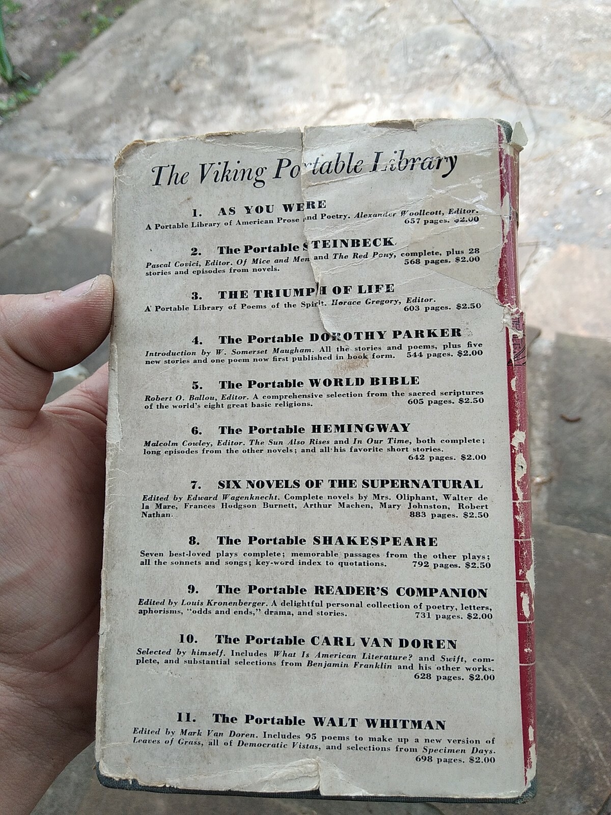 Walt Whitman The Viking Portable Library Poems & Prose 1945 Mark Van ...