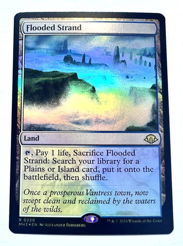 FLOODED STRAND MAGIC THE GATHERING CARD RARE LAND MODERN HORIZONS 3 | eBay