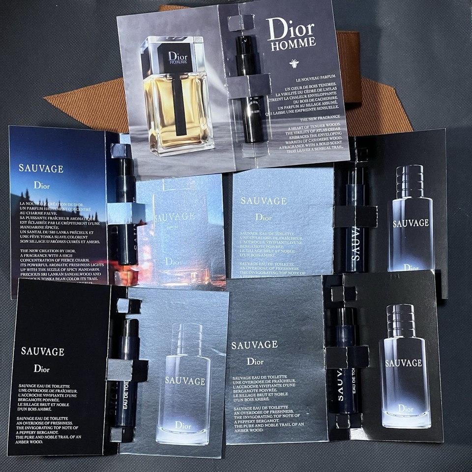 Lot of 5 Dior Men's Fragrance Samples Sauvage Parfum EDT & Dior Homme ...