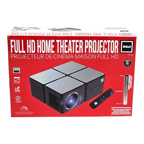RCA RPJ167 Wi-Fi Bluetooth Native 1080p Projector 4K Supported Indoor ...