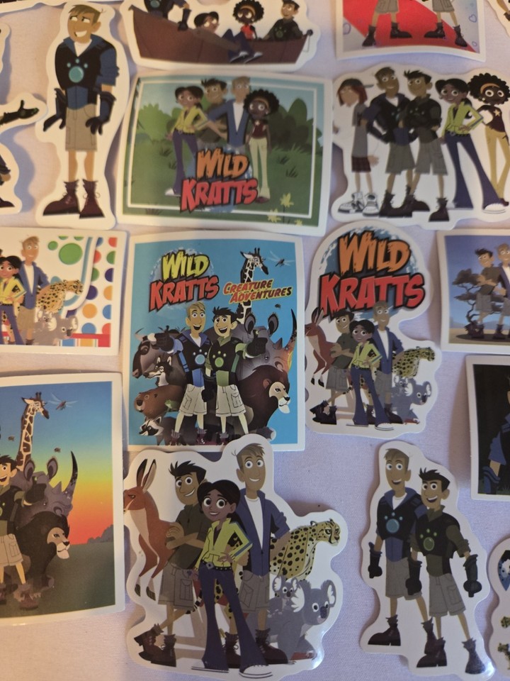 WILD KRATTS 55 Pc VINYL STICKERS DECALS Pack Cartoon ANIMALS SAFARI | eBay