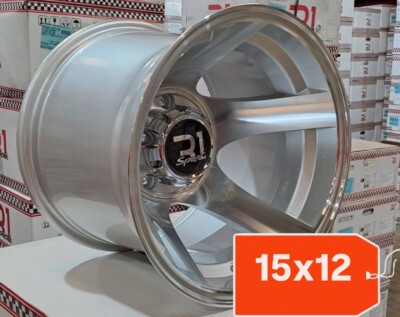15x12 Ford F150 F100 Wheels Silver Finish w/ Center Cap 5x139 / 5x5.5 ...