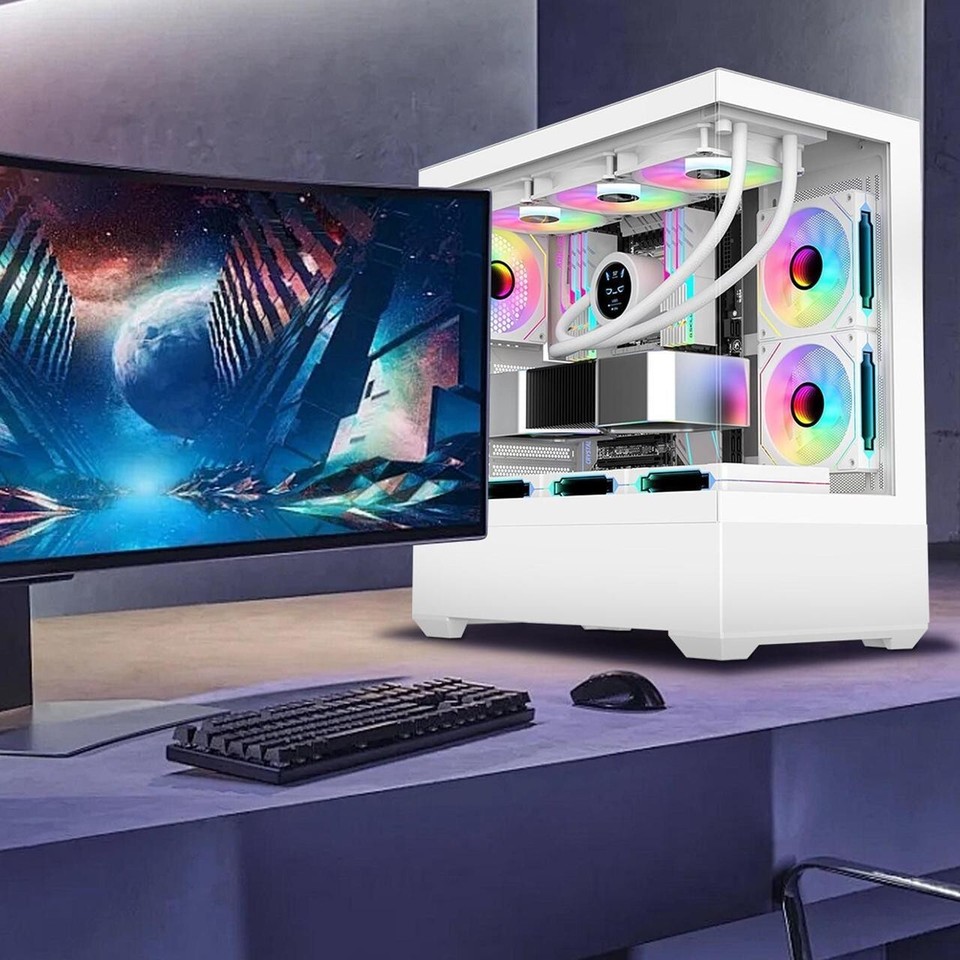 RGB Fans:6 pack 120mm PWM ARGB Case Fan w Fan Hub and Remote Speed ...